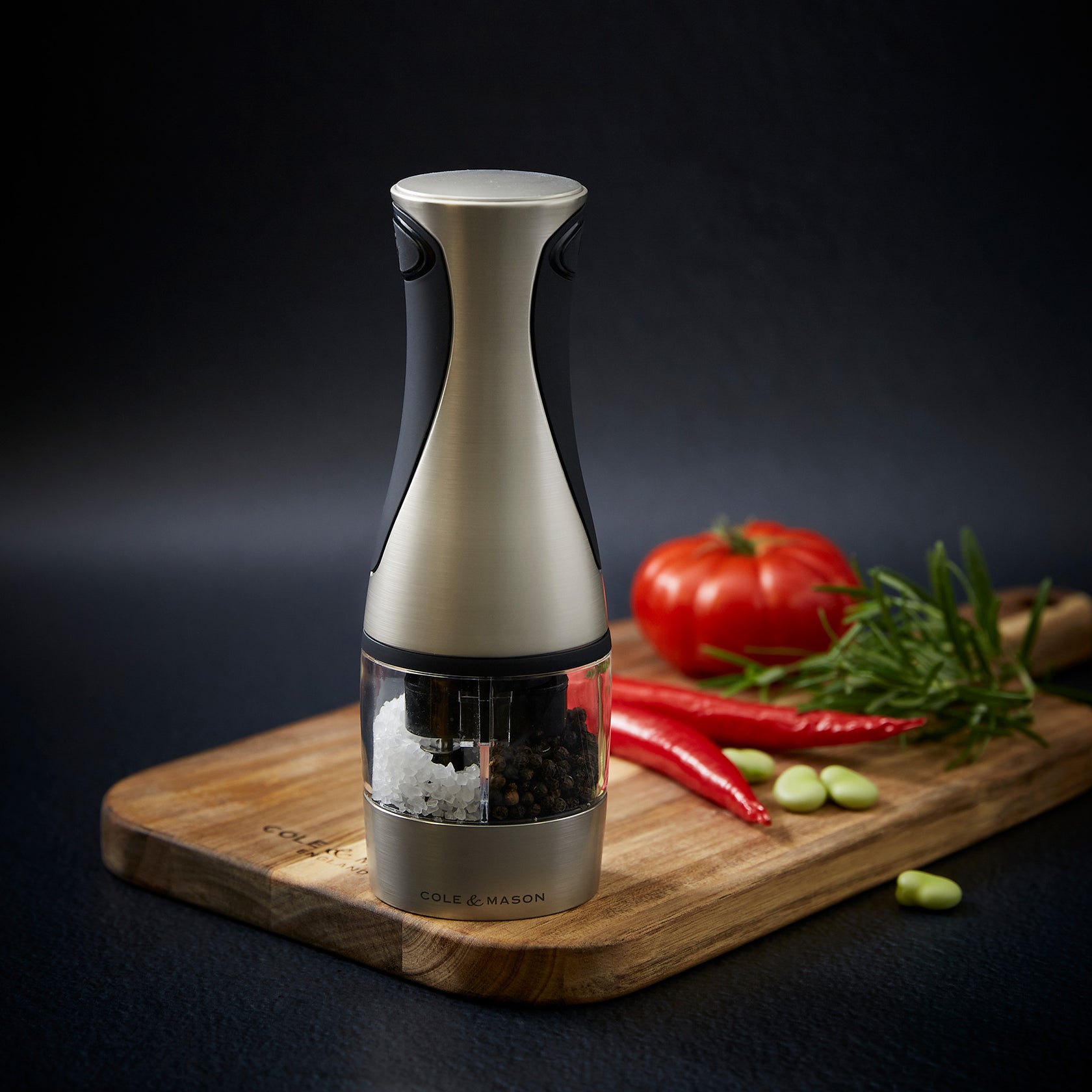 Cole & Mason Kew Electronic Duo Salt & Pepper Mill Adjustable Grinders ...